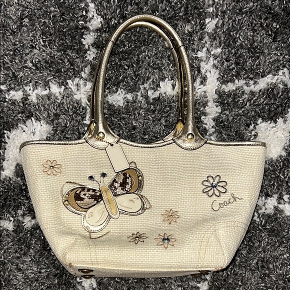 Coach | Bags | Euc Coach Straw Butterfly Tote Bag | Poshmark